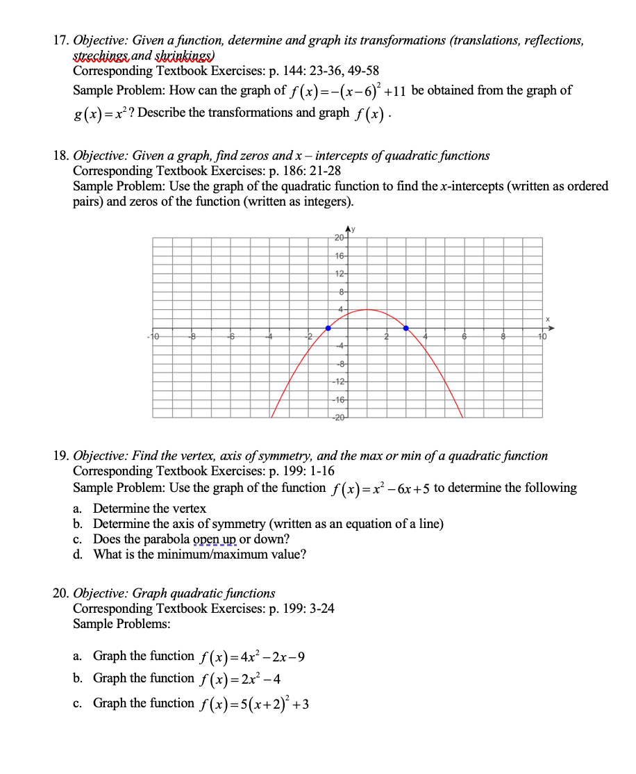 Solved 17. Objective: Given a function, determine and graph | Chegg.com