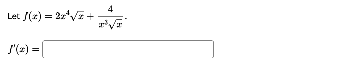Solved Let f(x)=2x4x2+4x3x2f'(x)= | Chegg.com
