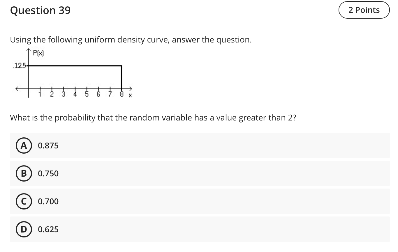 Solved Question 39 2 Points Using the following uniform | Chegg.com