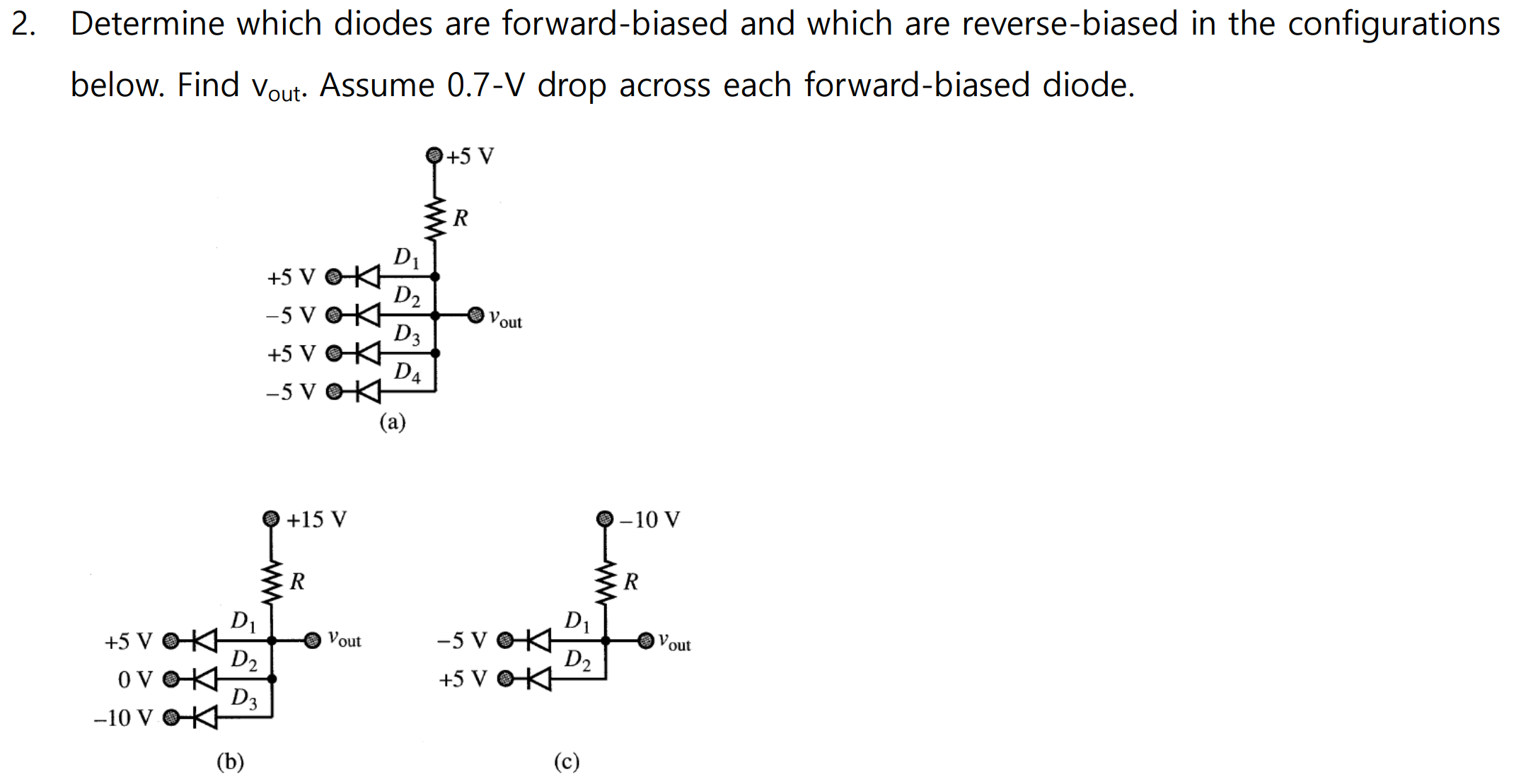 Solved Determine which diodes are forward-biased and which | Chegg.com
