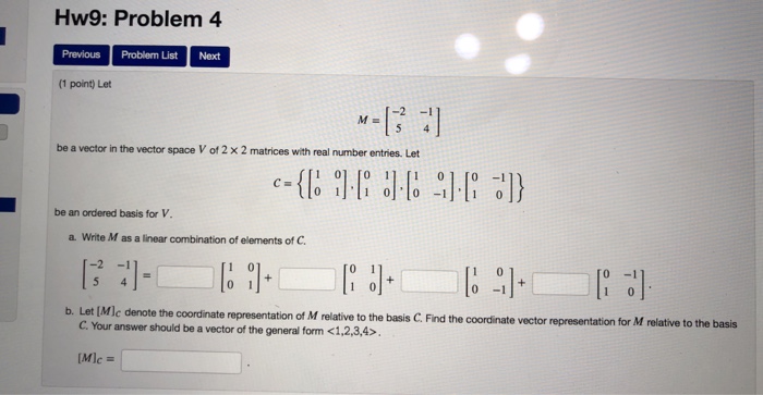 Solved Hw9: Problem 4 Previous Problem List Next (1 point) | Chegg.com