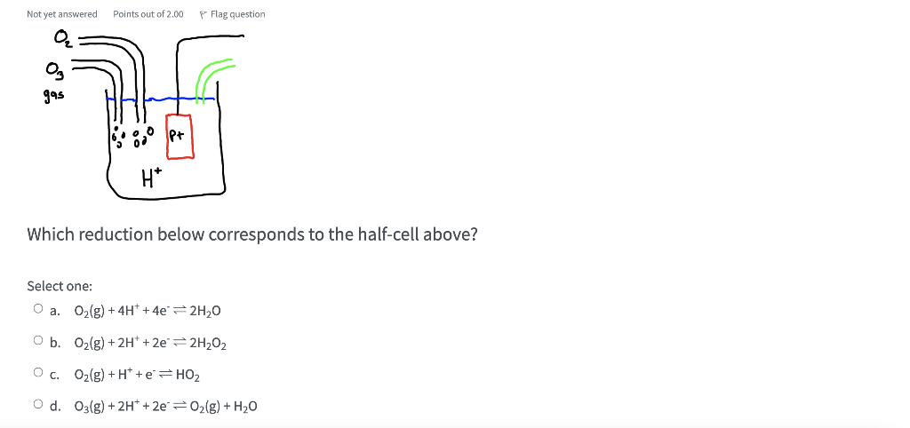 Solved Which reduction below corresponds to the half-cell | Chegg.com