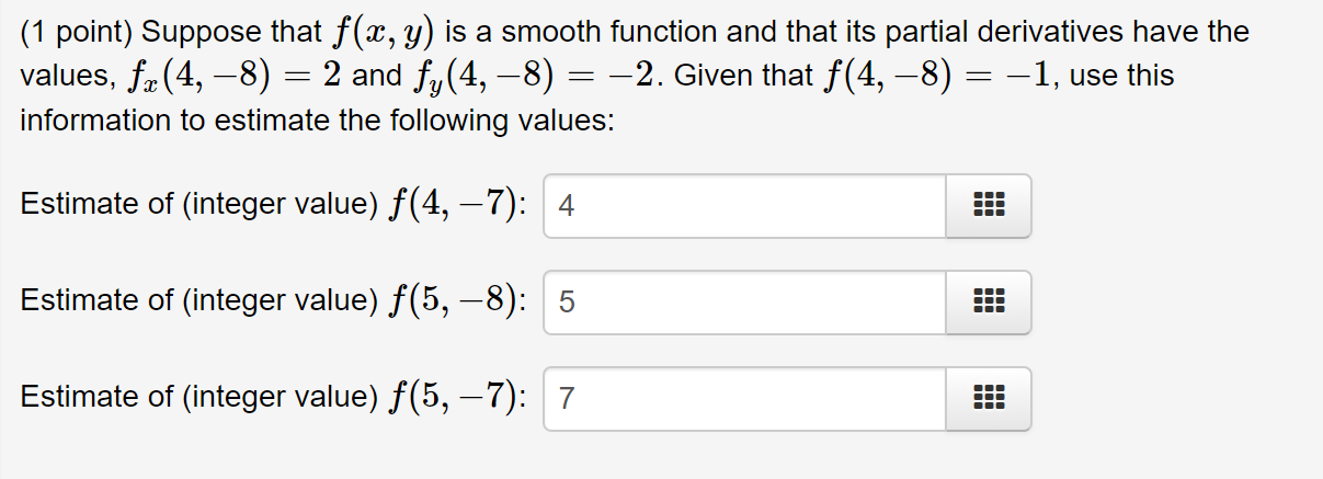 Solved (1 point) Suppose that f(x,y) is a smooth function | Chegg.com
