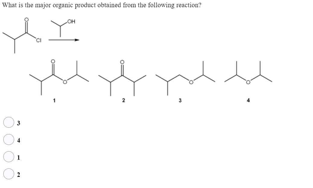 Solved What is the major organic product obtained from the | Chegg.com