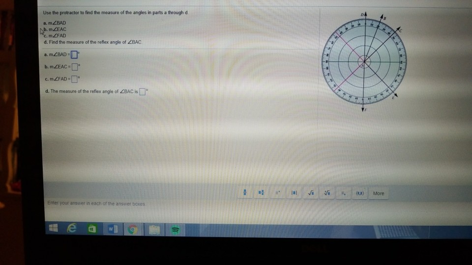 Solved Use the protractor to find the measure of the angles | Chegg.com