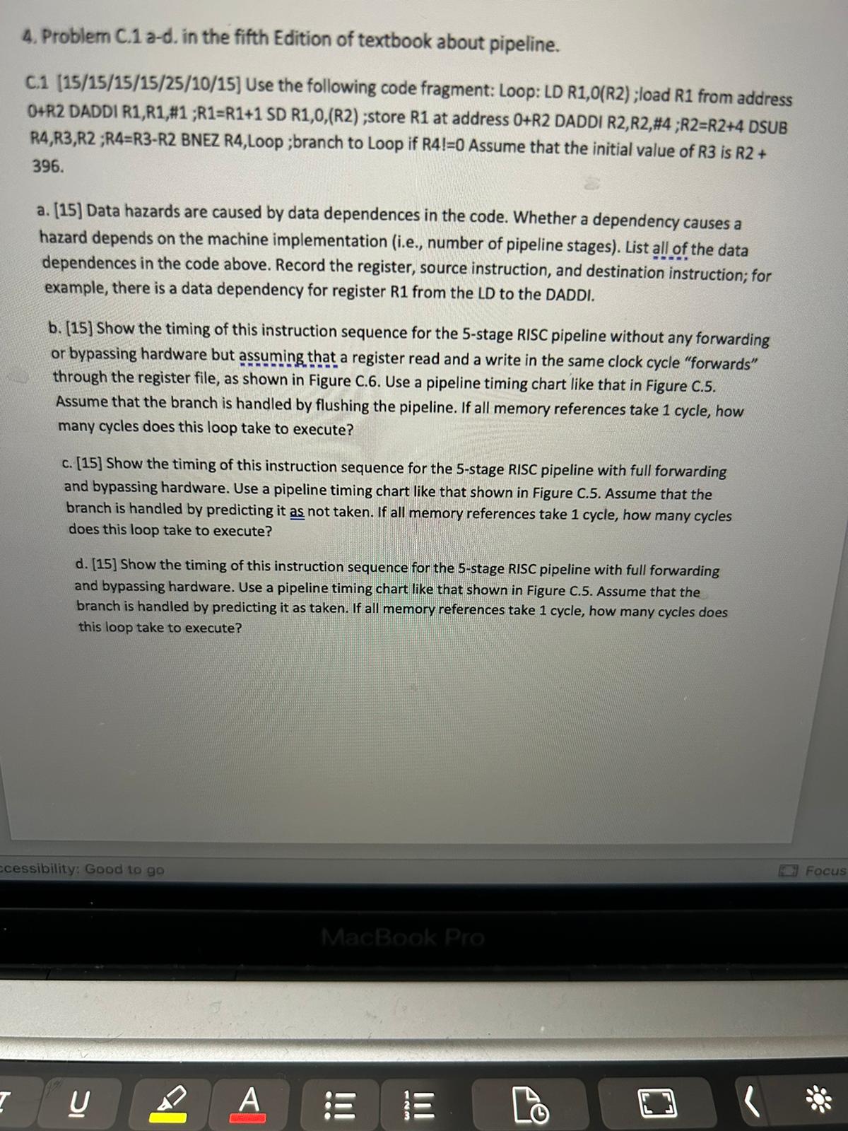 Solved 4. Problem C.1 a-d. in the fifth Edition of textbook | Chegg.com