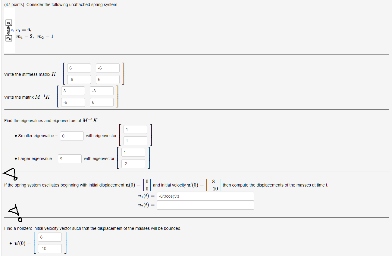 Solved (47 points) Consider the following unattached spring | Chegg.com