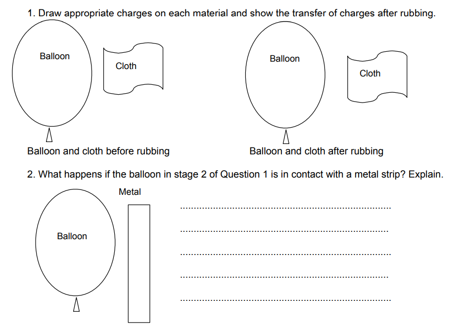 Solved 1. Draw appropriate charges on each material and show | Chegg.com