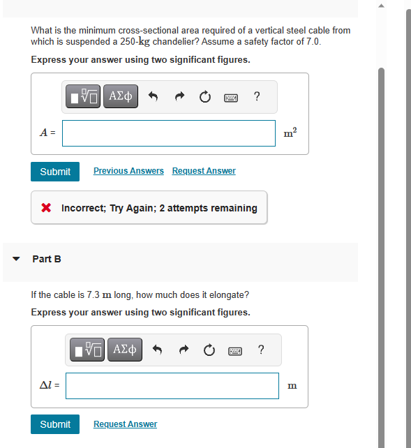 Solved What is the minimum cross-sectional area required of | Chegg.com
