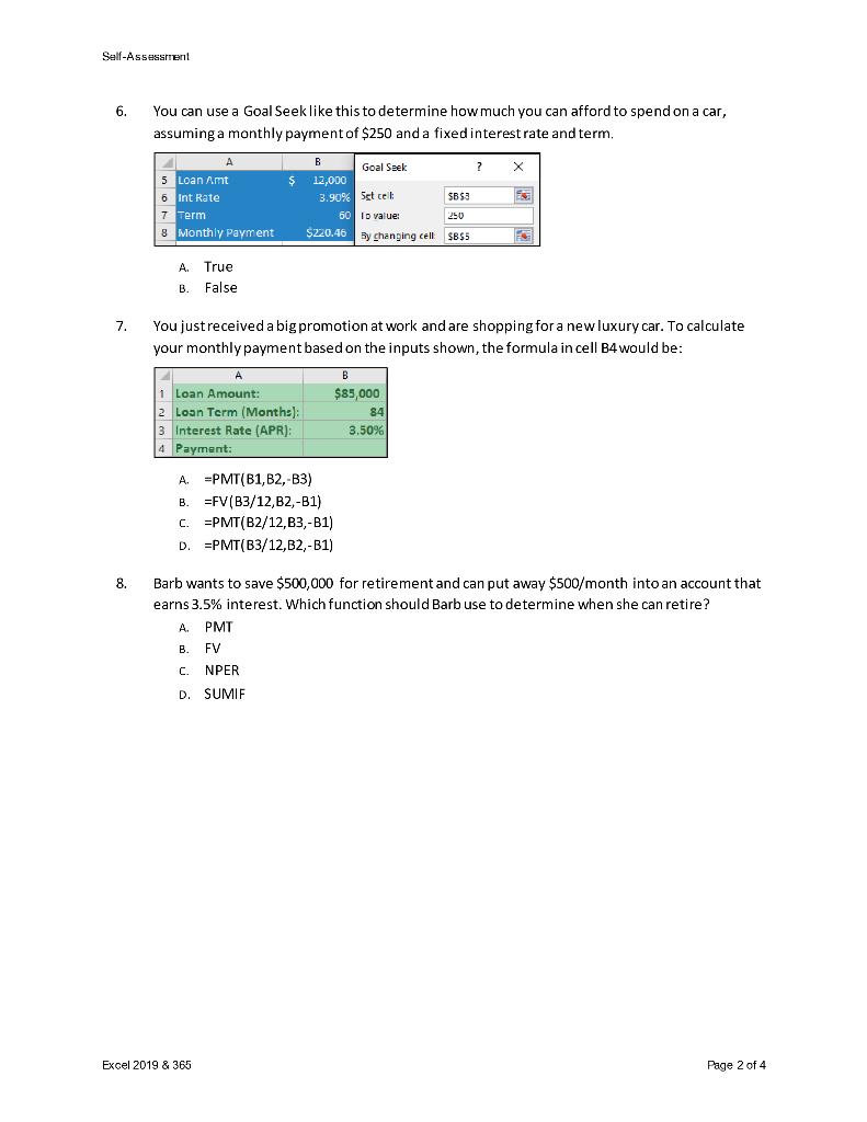 Solved 1. You can use the PMT function to calculate the | Chegg.com