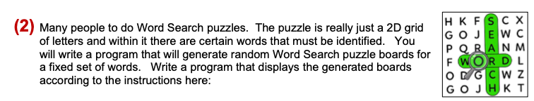 Solved 2) Many people to do Word Search puzzles. The puzzle | Chegg.com