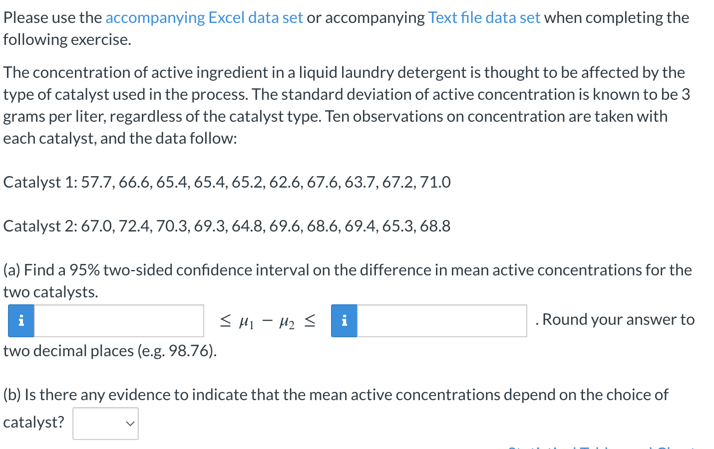 Solved Please use the accompanying Excel data set or | Chegg.com