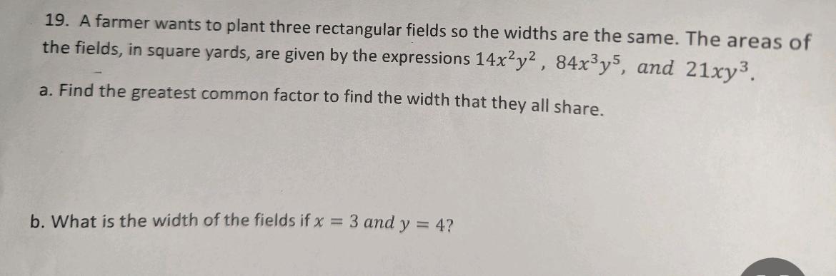 Solved 19. A farmer wants to plant three rectangular fields | Chegg.com