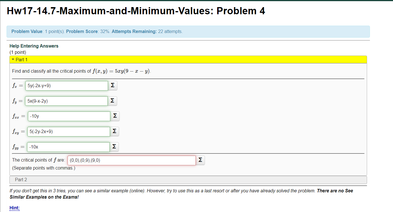 Solved Hw17-14.7-Maximum-and-Minimum-Values: Problem 4 | Chegg.com