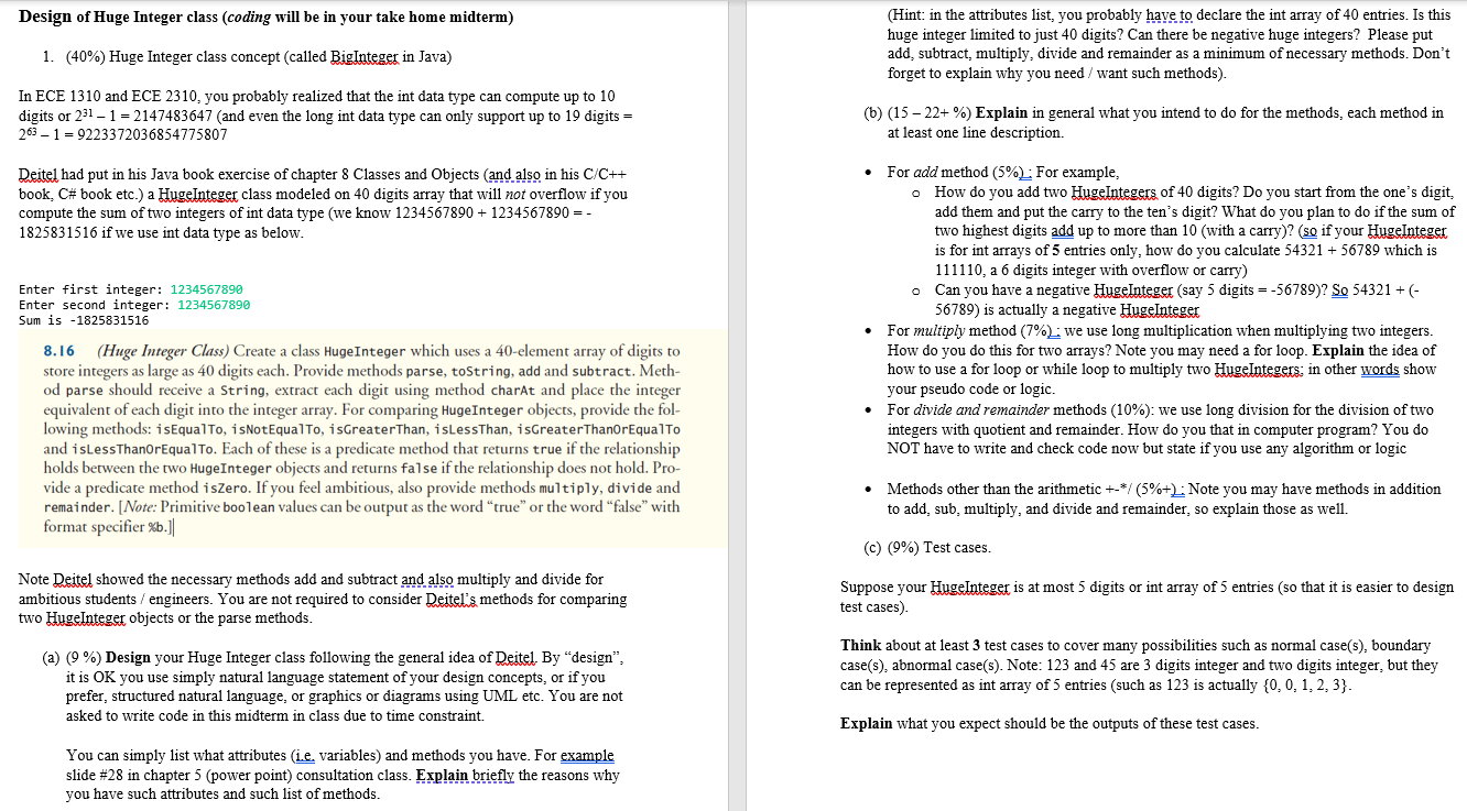 Design Of Huge Integer Class Coding Will Be In Your 