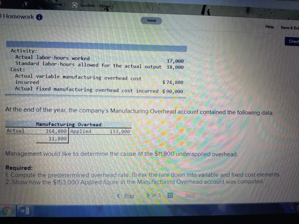Solved Problem 10A-9 Applying Overhead; Overhead Variances | Chegg.com