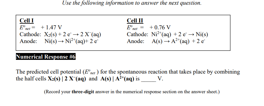 Solved Use the following information to answer the next | Chegg.com