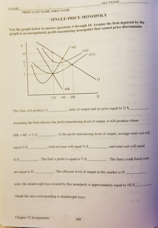 Solved SECTION NAME PRINT LAST NAME, FIRST NAME SINGLE-PRICE | Chegg.com