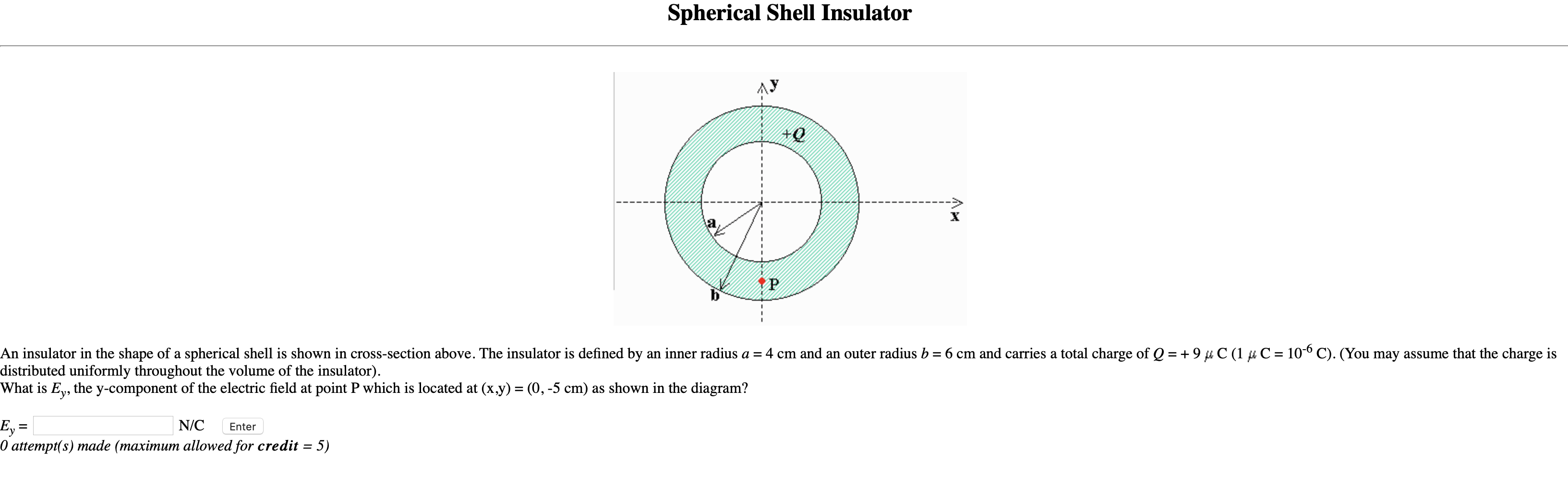 Solved Spherical Shell Insulator +Q X An insulator in the | Chegg.com