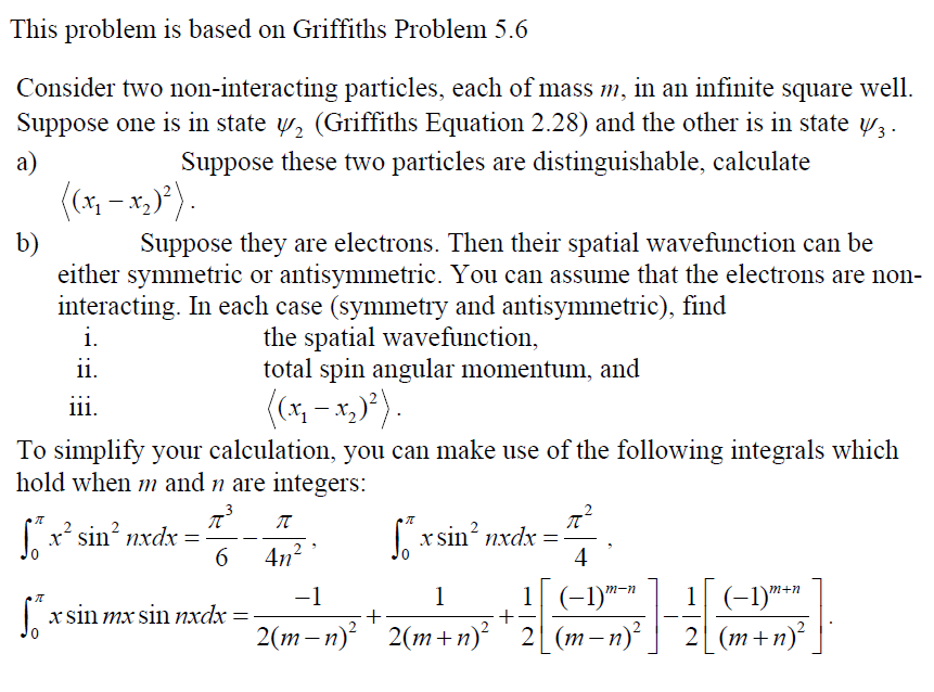 Solved This problem is based on Griffiths Problem | Chegg.com