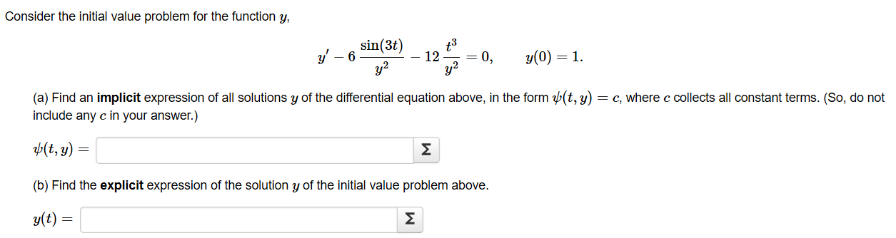 Solved Consider the initial value problem for the function y | Chegg.com