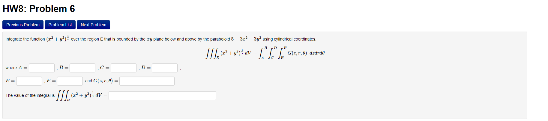 Solved HW8: Problem 6 Previous Problem Problem List Next | Chegg.com