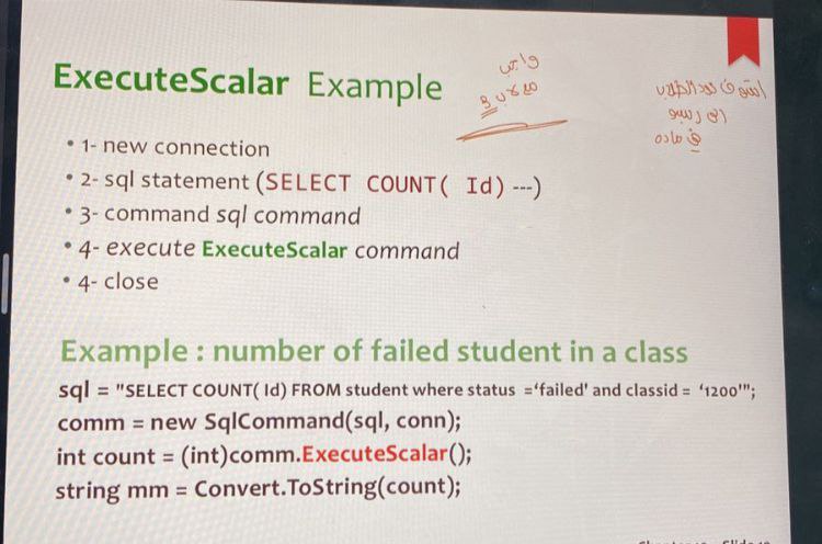 Solved ExecuteScalar Example -1- new connection gew o) - | Chegg.com