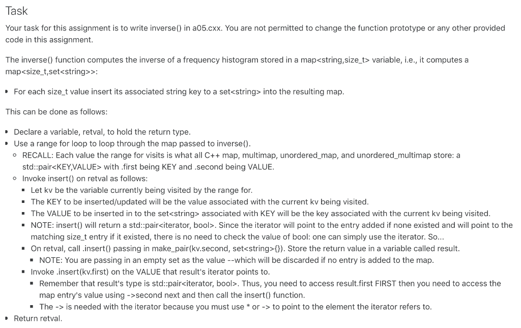 Solved Task Your task for this assignment is to write | Chegg.com