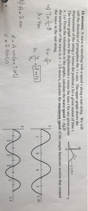 Solved A wave is traveling with a speed v along a taut | Chegg.com