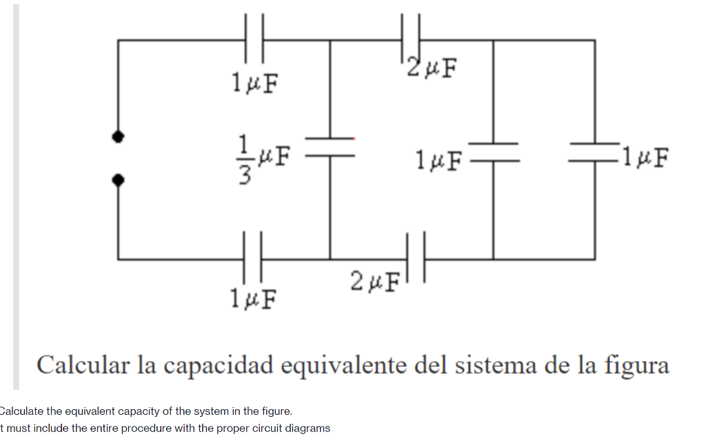 Solved Calcular la capacidad equivalente del sistema de la | Chegg.com