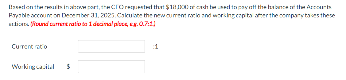 Solved Your answer is correct. Calculate the current ratio | Chegg.com