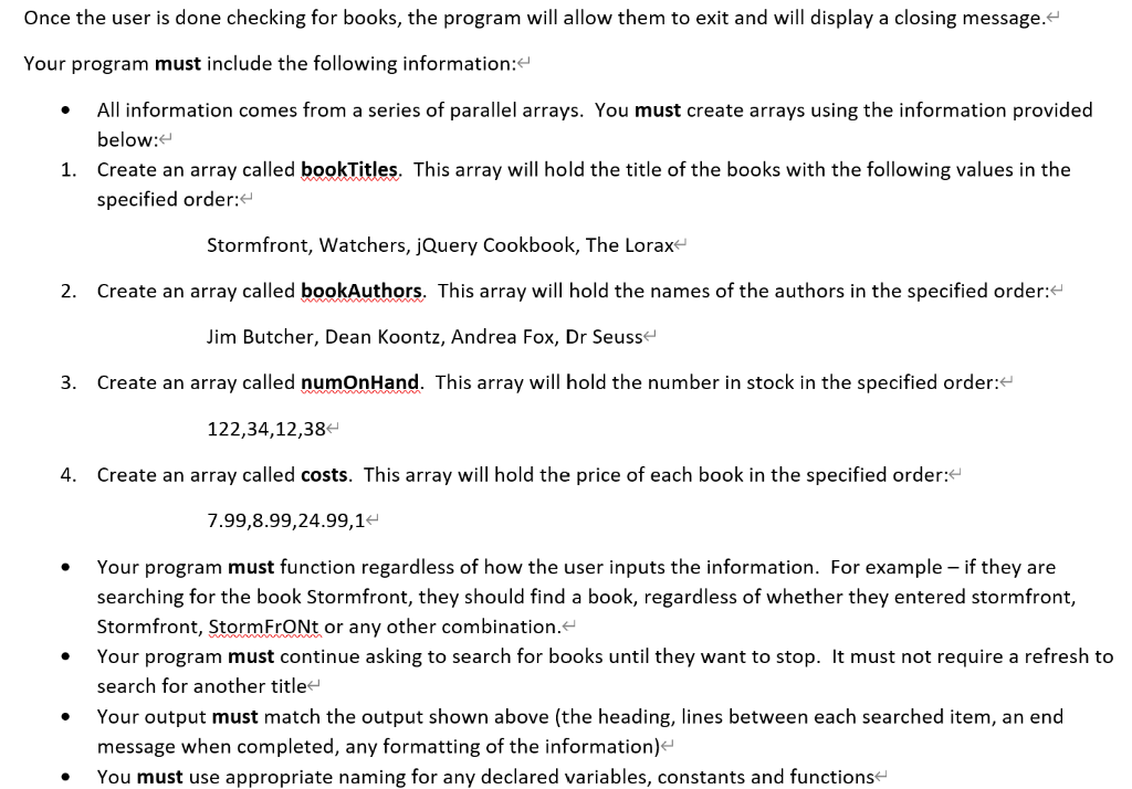 Solved only use javascript，And as simple as possible. We | Chegg.com