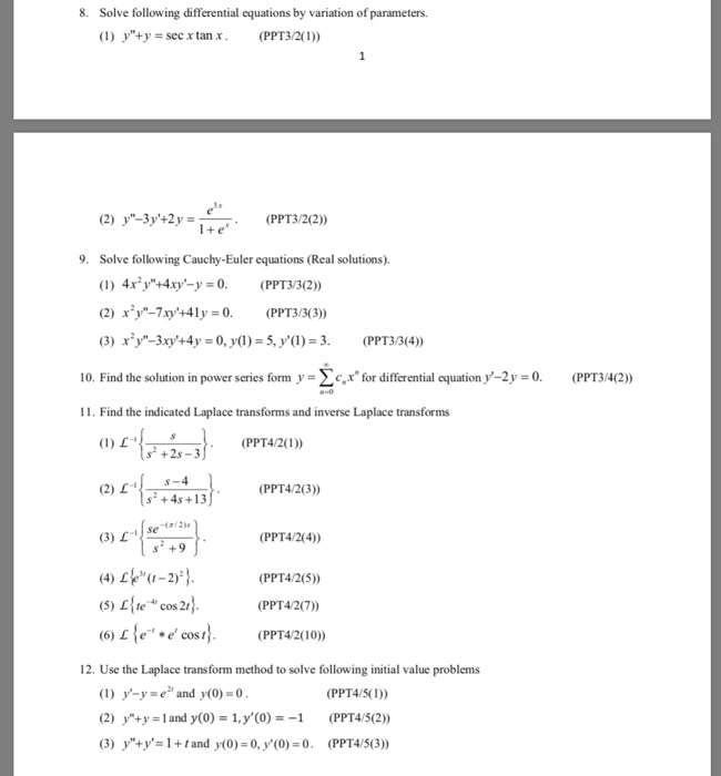 Solved 1. Solve following separable differential equations ( | Chegg.com