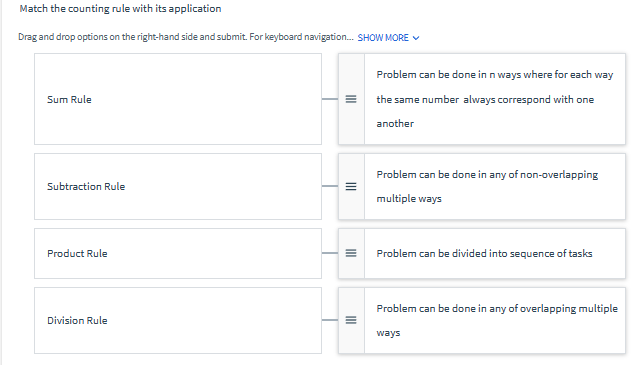 Solved Match the counting rule with its application Drag and | Chegg.com