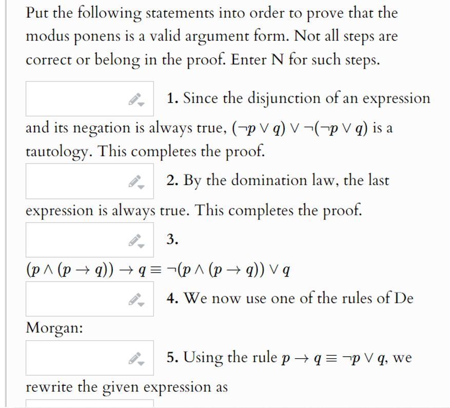 Solved Put the following statements into order to prove that | Chegg.com