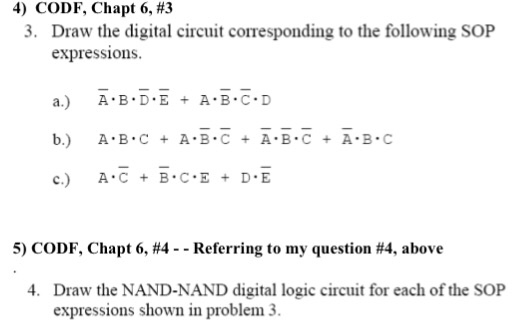 Solved 4) CODE, Chapt 6, #3 3. Draw the digital circuit | Chegg.com