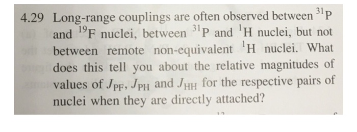 Solved 4.29 Long-range couplings are often observed between | Chegg.com