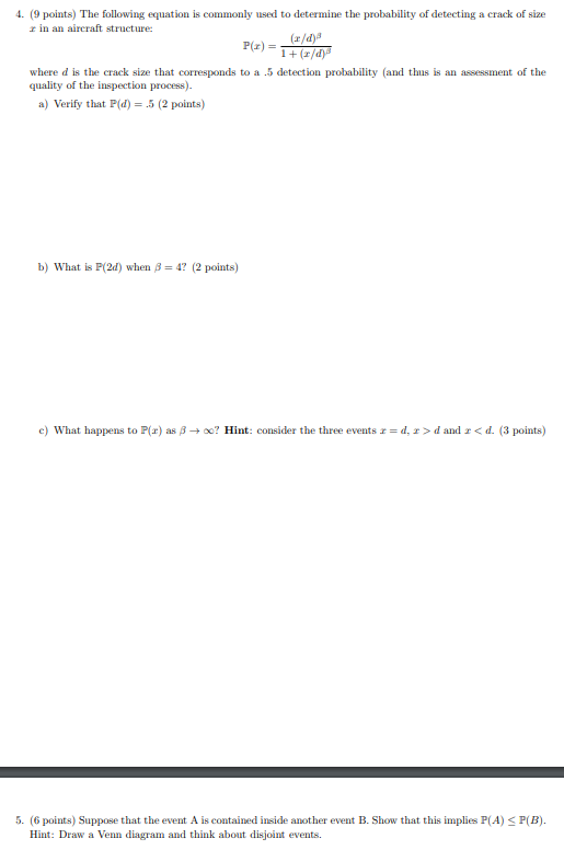 Solved (9 ﻿points) ﻿The following equation is commonly used | Chegg.com