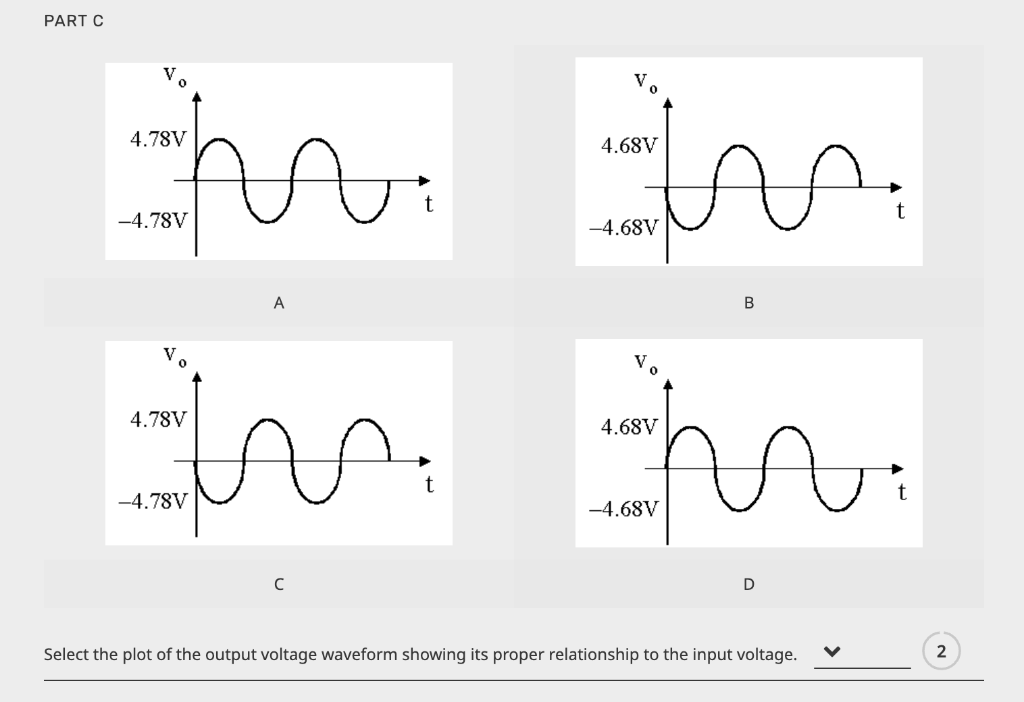 Solved For the op-amp amplifier circuit shown below: Select | Chegg.com