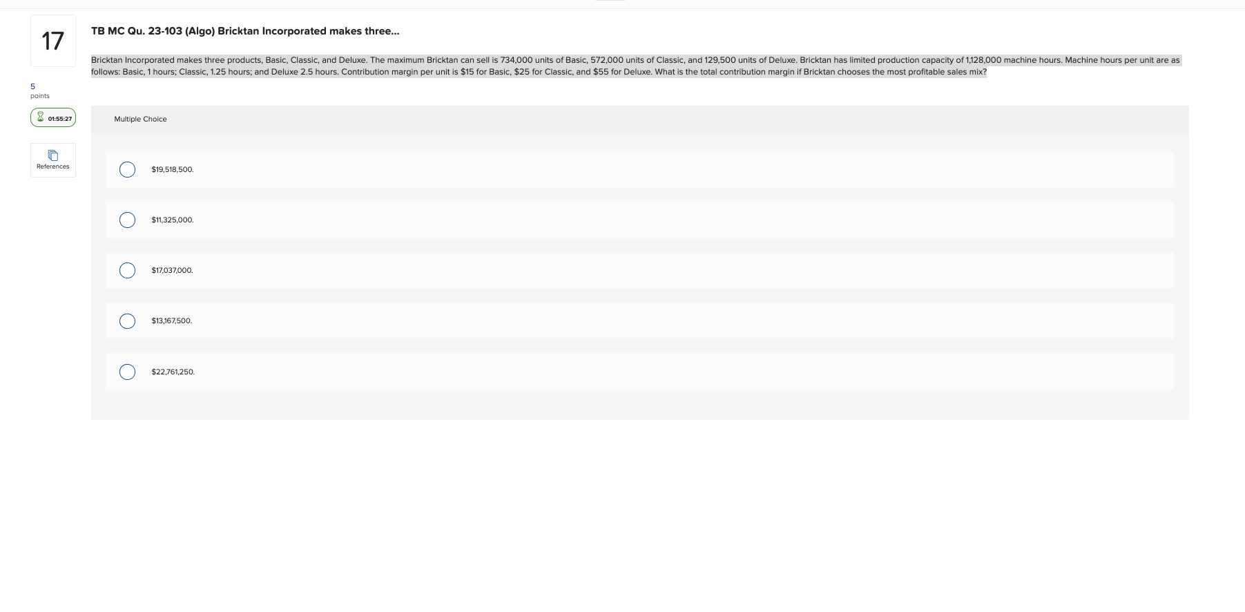 Solved TB MC Qu. 23-103 (Algo) Bricktan Incorporated makes | Chegg.com