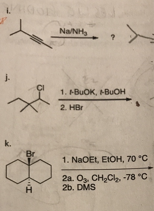 Solved Na/NH3 Cl 2. HBr k. Br 1. NaOEt, EtOH, 70 °C 2a. ??, | Chegg.com