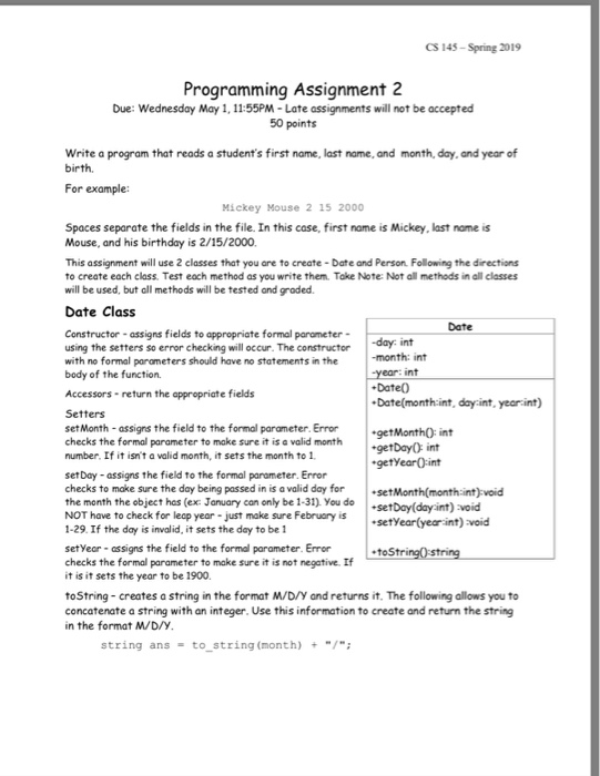 Solved Cs 143 Spring 201s Programming Assignment 2 Due 2274