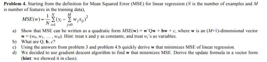 M IN Problem 4. Starting from the definition for Mean | Chegg.com