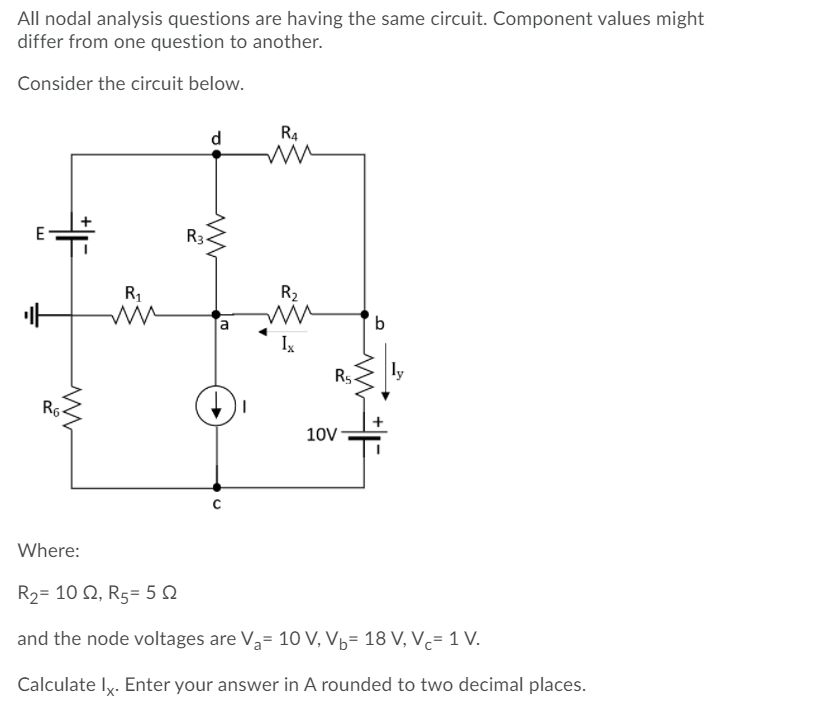 Solved All nodal analysis questions are having the same | Chegg.com