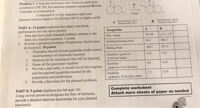 Solved Problem I: Using any technique and chemical | Chegg.com