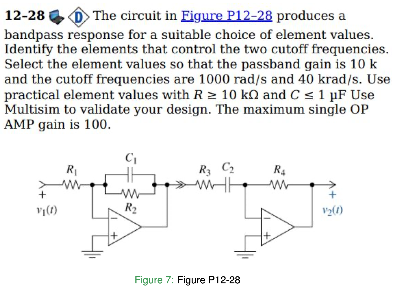 Solved 12-28 1 ﻿D The circuit in Figure P12-28 ﻿produces | Chegg.com