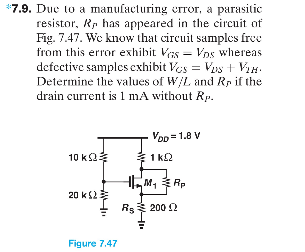 *7.9. Due to a manufacturing error, a parasitic | Chegg.com