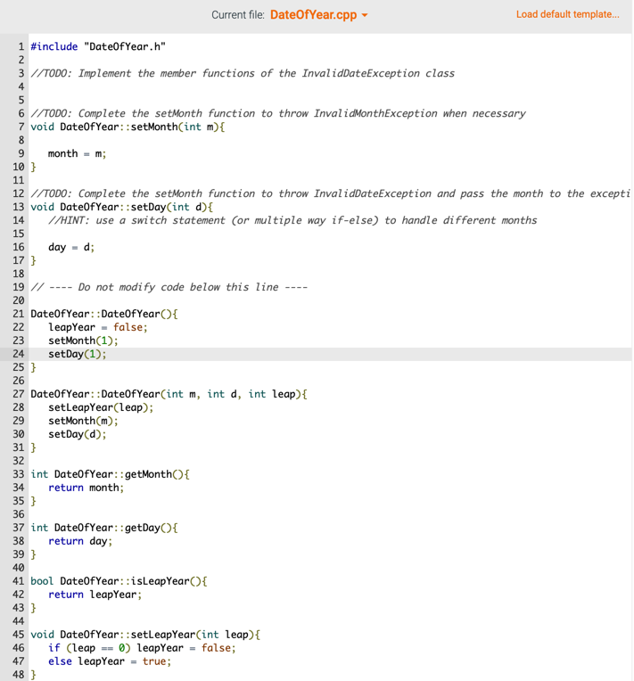 Solved Dateofyearh Declare Two Exception Classes • 