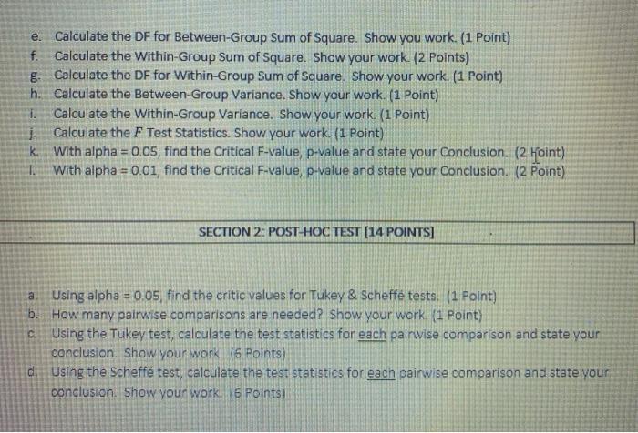 Solved SECTION 1: ONE-WAY ANOVA [21 POINTS A study was | Chegg.com