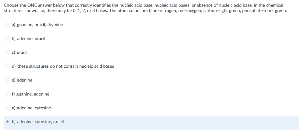 Solved Choose the ONE answer below that correctly identifies | Chegg.com